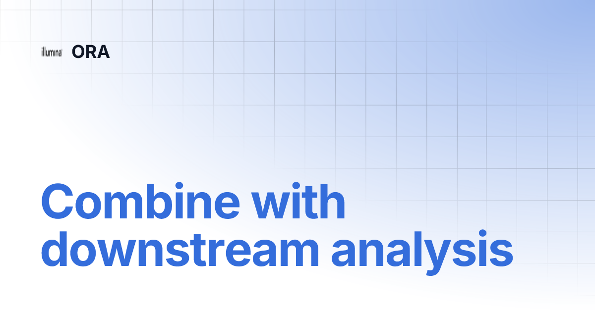 Combine with downstream analysis | ORA